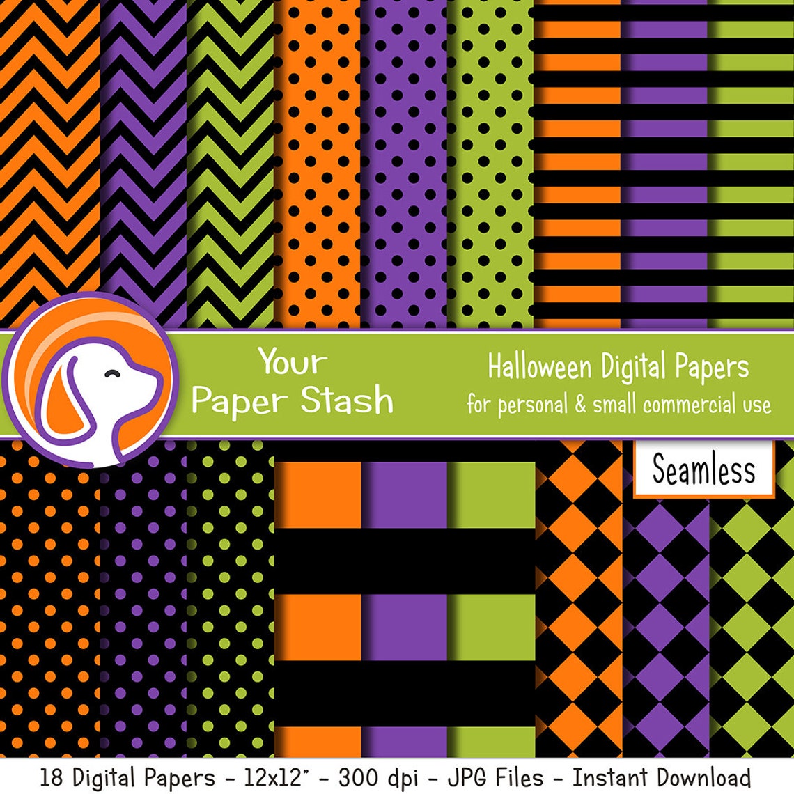 Halloween Digital Papers for Planners Banners Scrapbooking & - Etsy