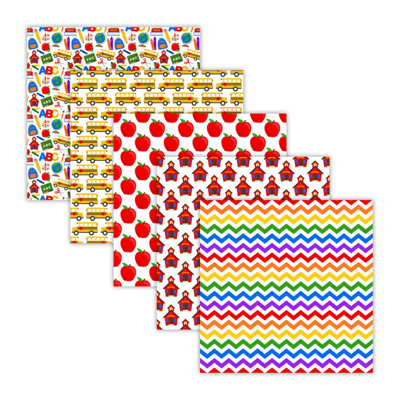 Back to School Digital Paper Pack, Kid Scrapbooking Paper Patterns ...