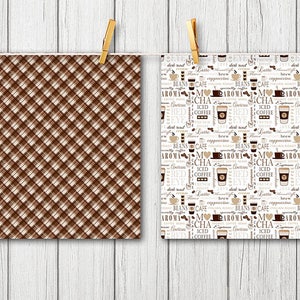 Coffee Shop Digital Paper Pack With Coffee Beans Mocha Latte Espresso ...