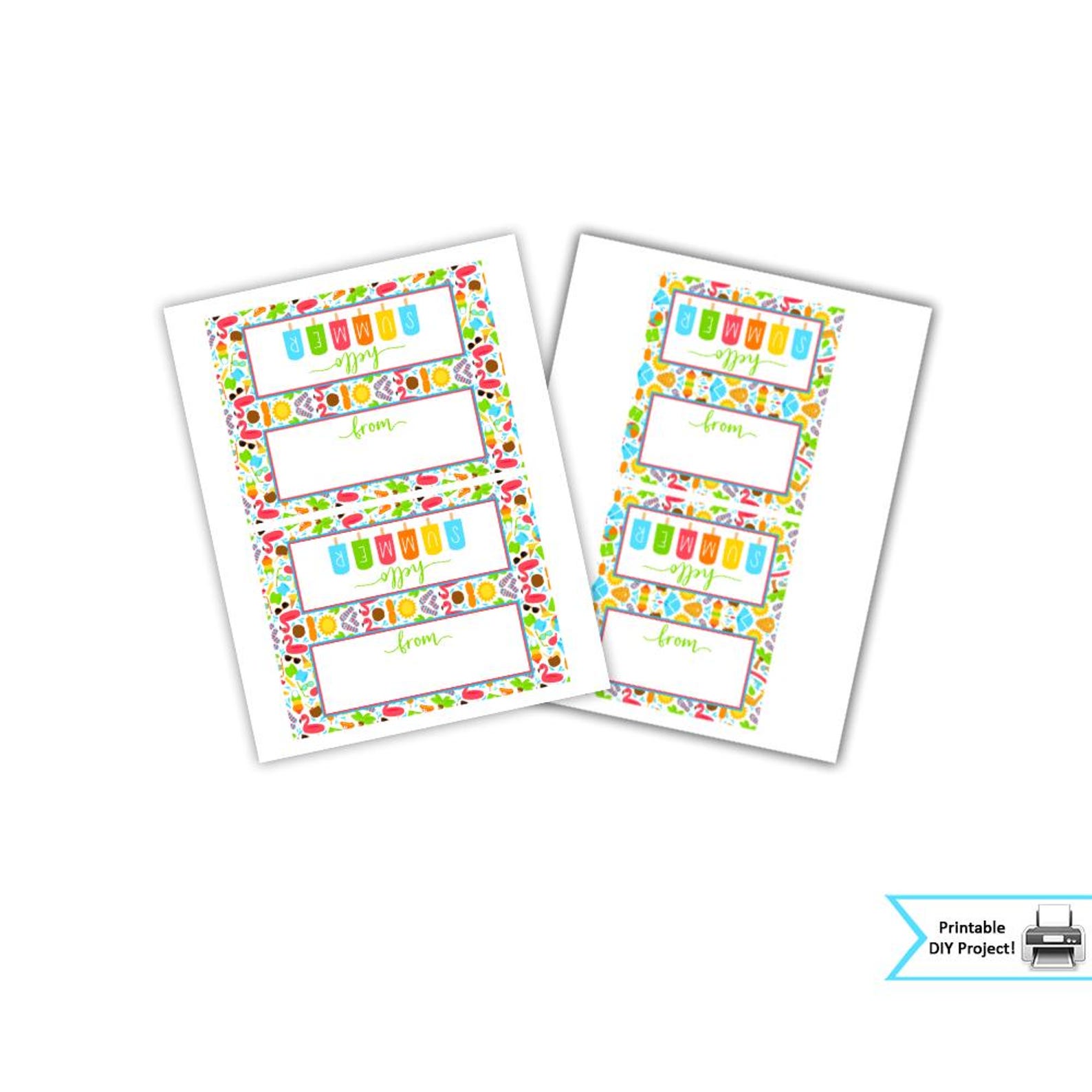 Printable Summer Bag Topper, End of School Treat Bags, Birthday Party ...
