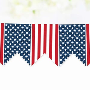 Printable Patriotic American Flag Banner | American Flag Stars and ...