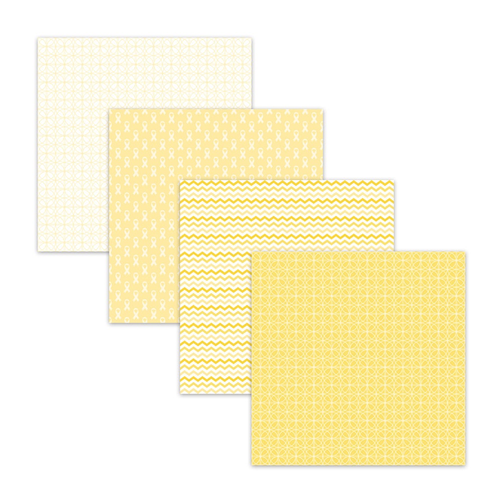 Yellow Childrens Cancer Awareness Digital Papers Backgrounds | Etsy
