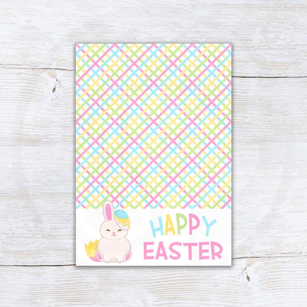 Printable Bunny Easter Mini Cookie Card, 3.5x5 Cookie Tag Backer With ...