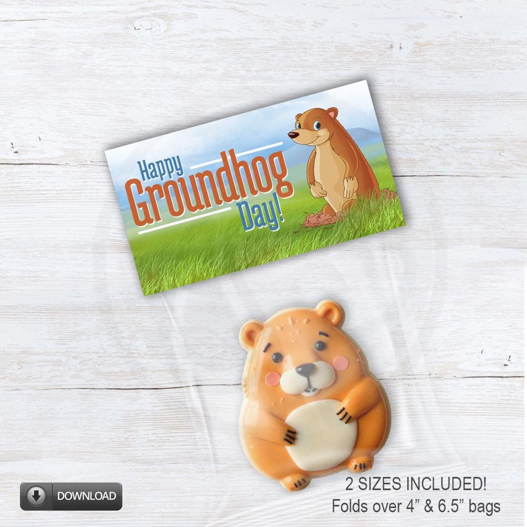 Groundhog Day Printable Treat Bag Toppers, Happy Groundhog Day Cookie ...