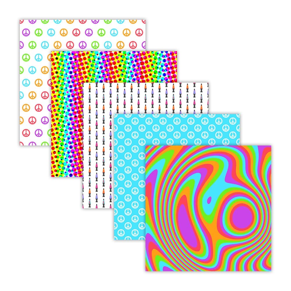 Groovy Flower Power 60s Themed Digital Scrapbook Papers and - Etsy