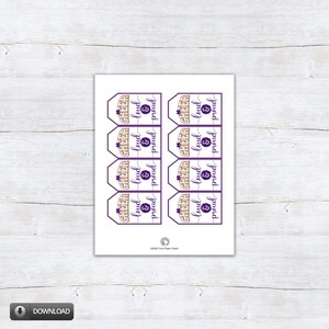 Purple Gold Cheerleading Printable Gift Tags, Cheer Team Squad Mom ...
