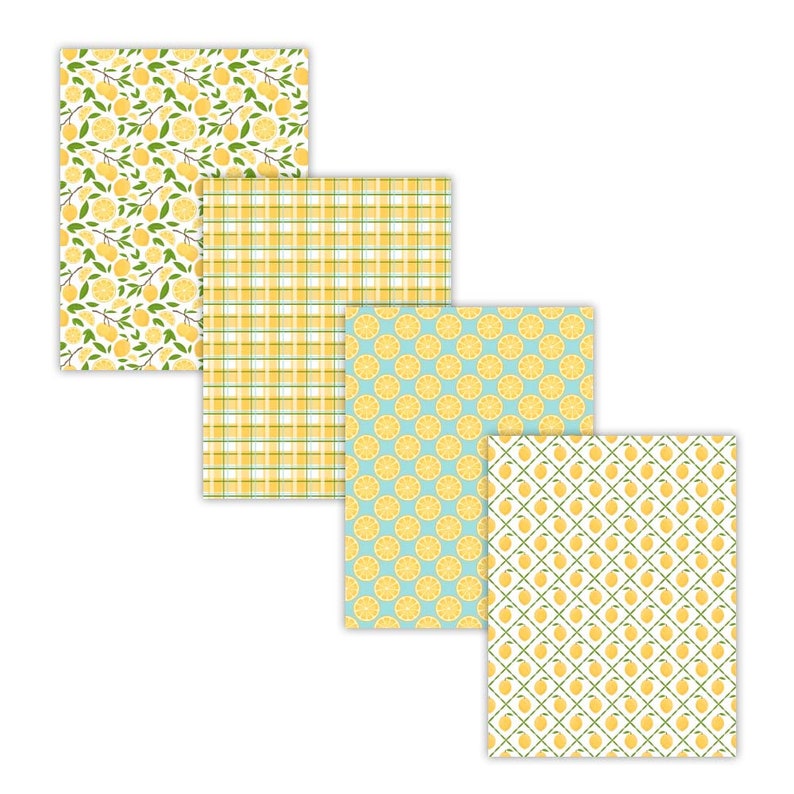 Printable Summer Lemon Digital Paper Pack, Lemon Fruit Digital ...