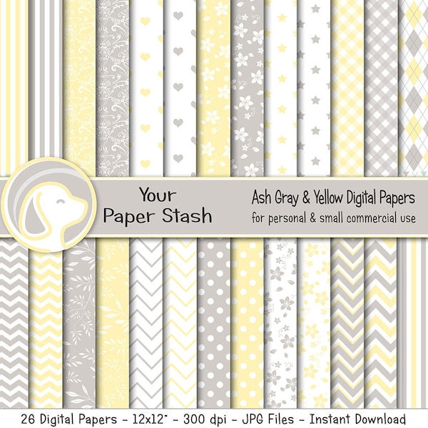 Yellow Gray Party - Etsy