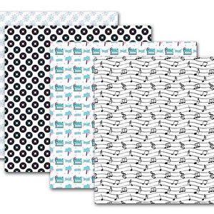 Retro 50s Sock Hop Digital Scrapbook Paper W/ Checkerboard Poodle ...