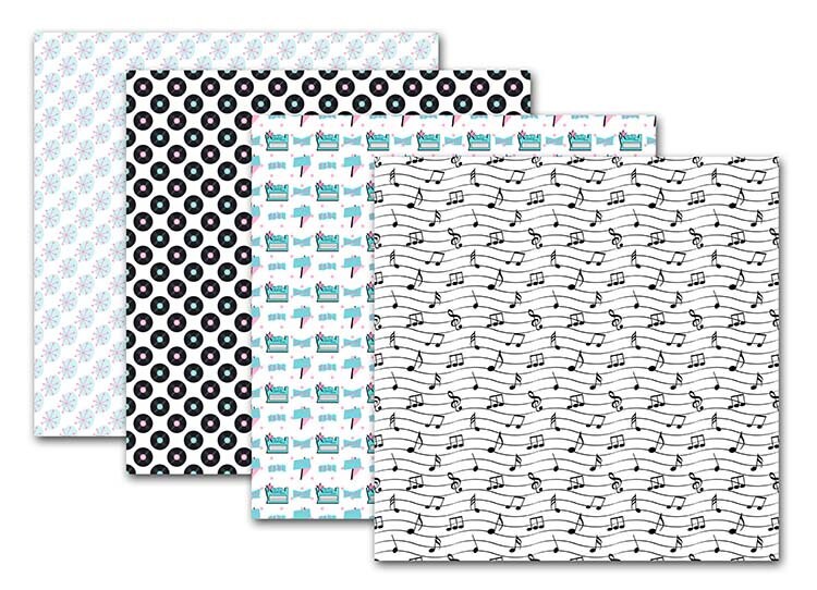 Retro 50s Sock Hop Digital Scrapbook Paper W/ Checkerboard Poodle ...