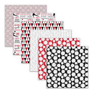 Volleyball Digital Paper Patterns, Red Black Volleyball Net and Ball ...