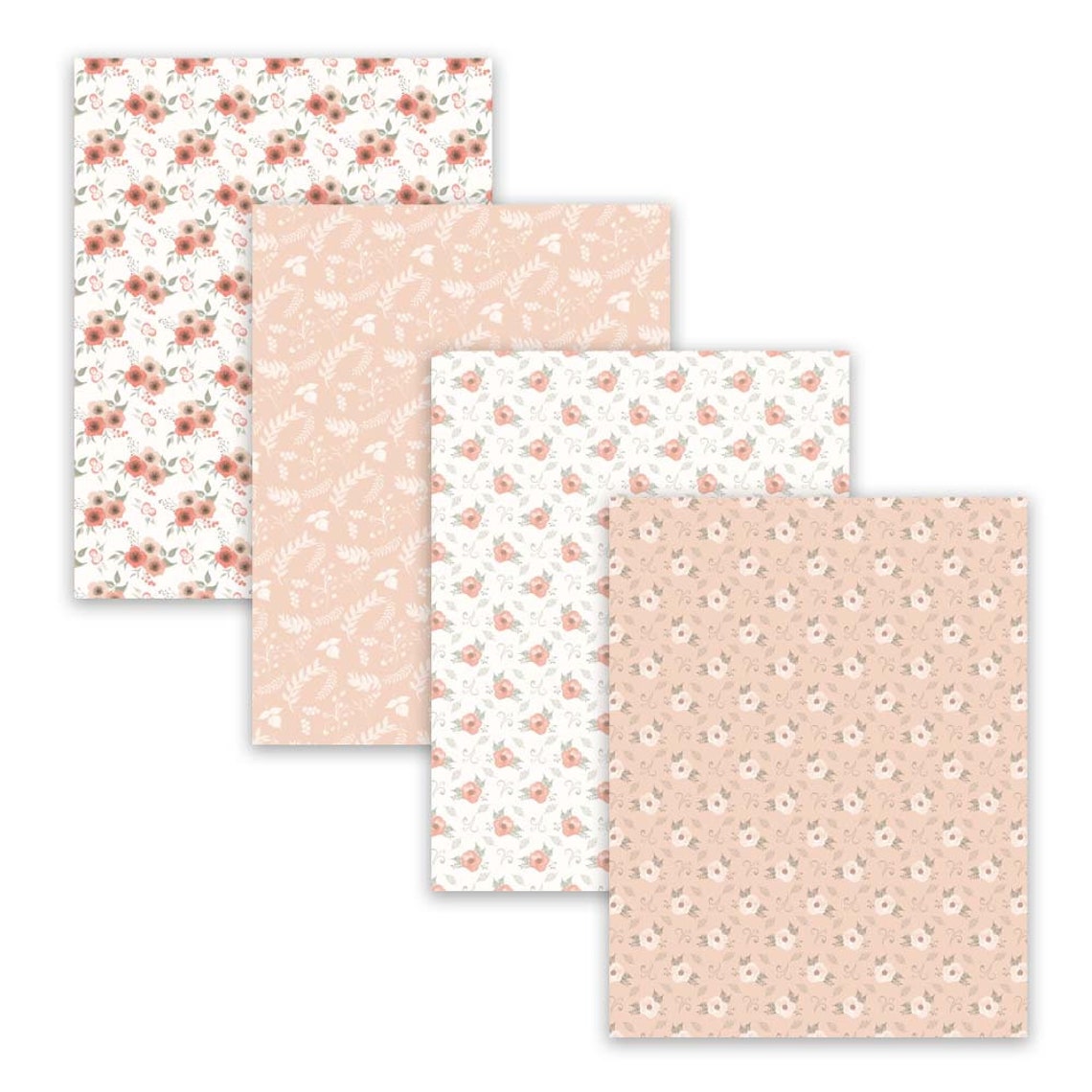 Romantic Floral Watercolor Digital Paper Backgrounds Summer - Etsy