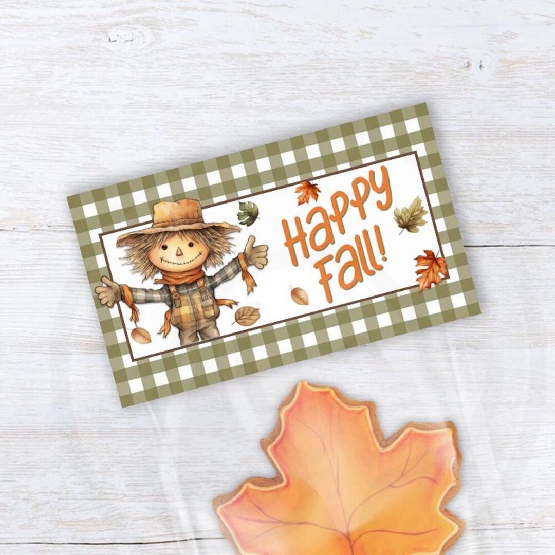 Printable Happy Fall Scarecrow Bag Toppers, Thanksgiving and Autumn ...