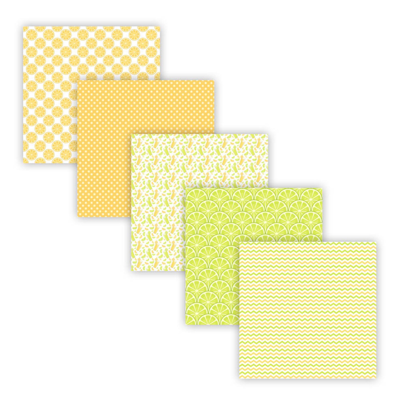 Lemon Lime Digital Scrapbook Paper Pack Lemonade Digital | Etsy