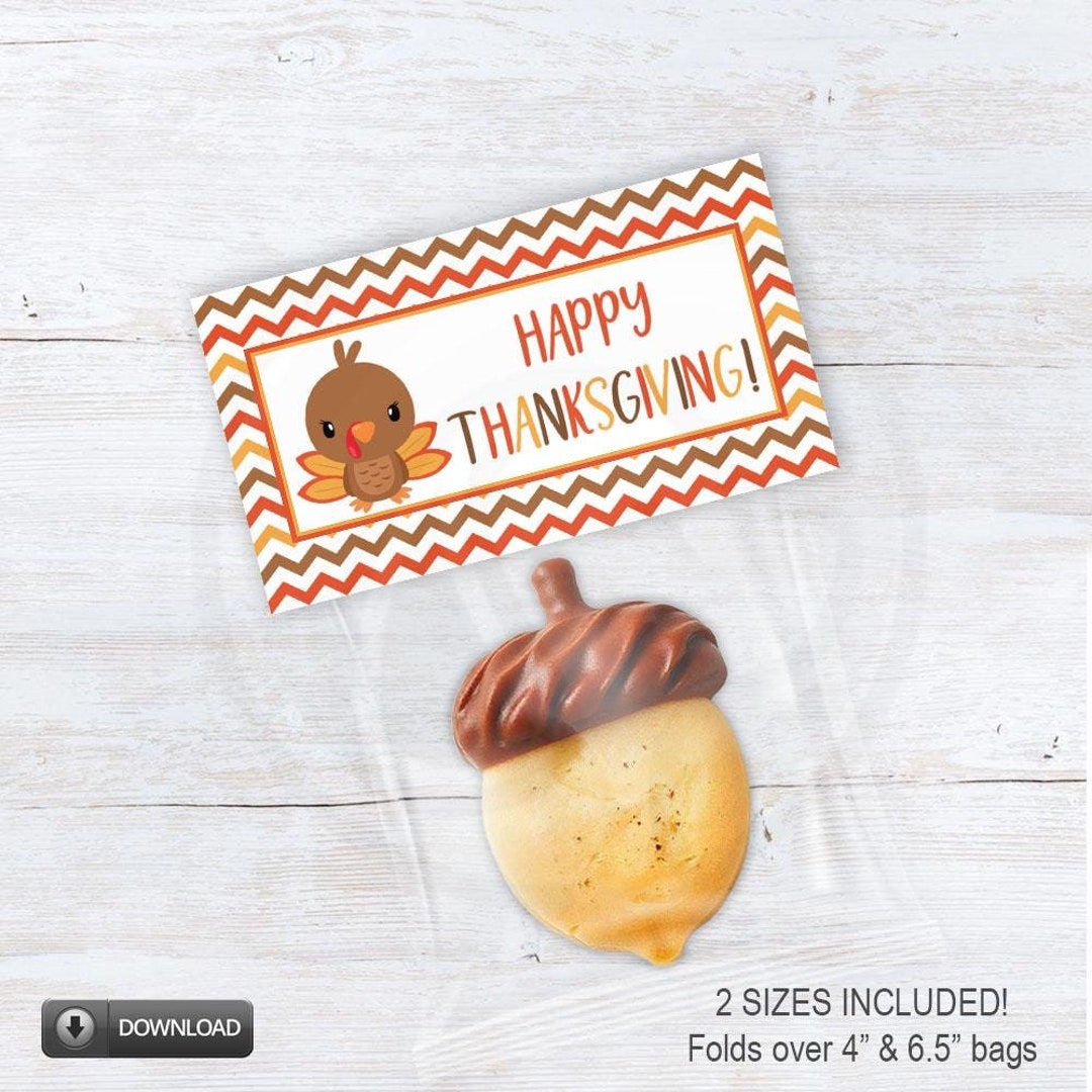 Printable Turkey Toes Treat Bag Toppers for Thanksgiving & Autumn ...