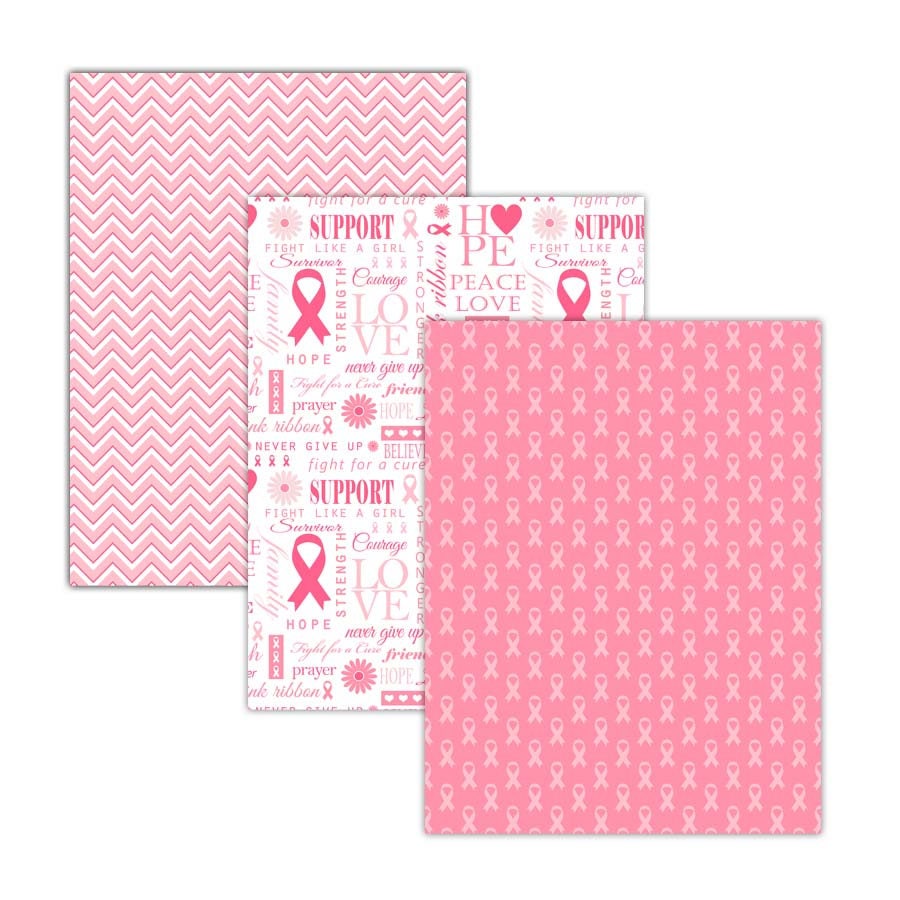 Breast Cancer Awareness Digital Papers Pink Hope Ribbon - Etsy