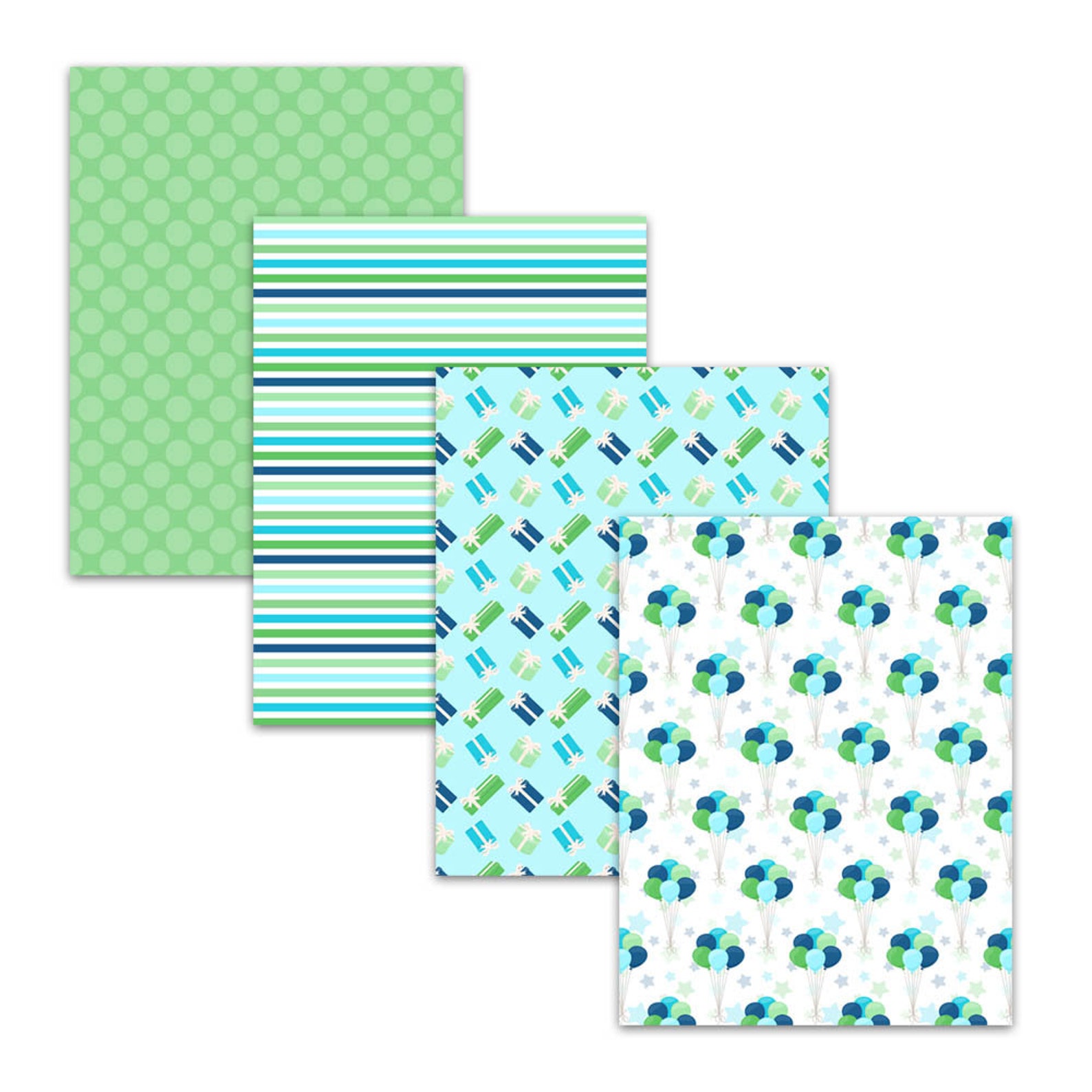 8.5x11" Birthday Printable Digital Paper Pack, Boy Birthday Scrapbook ...