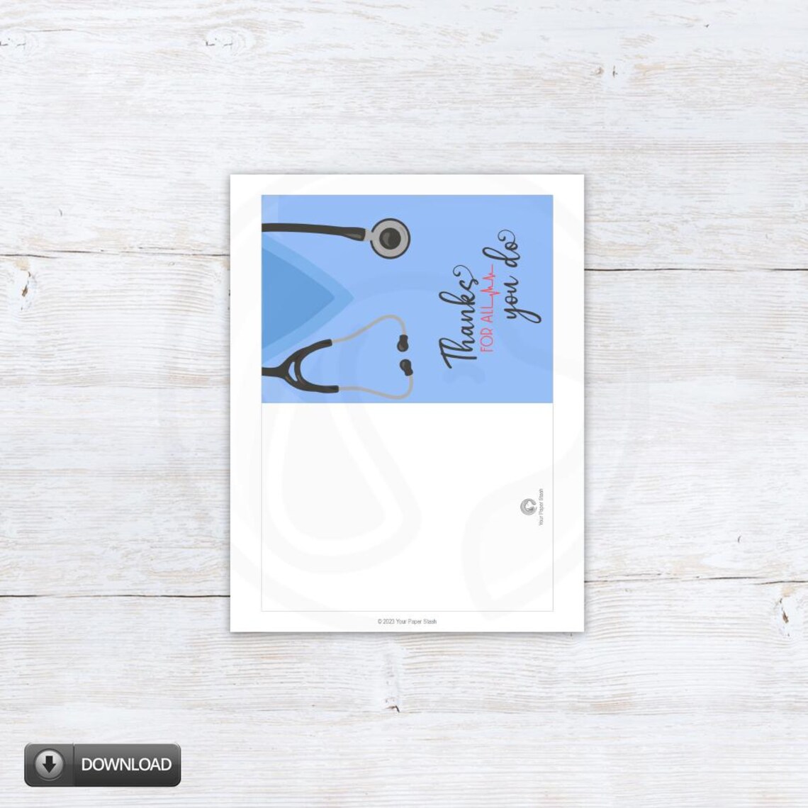 Thanks for All You Do Printable Card – Nurse or Doctor Appreciation ...