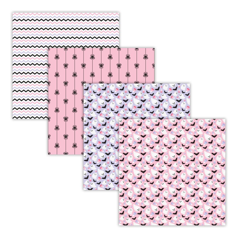 Pink Halloween Digital Paper Pack Spooky Ghost Digital - Etsy