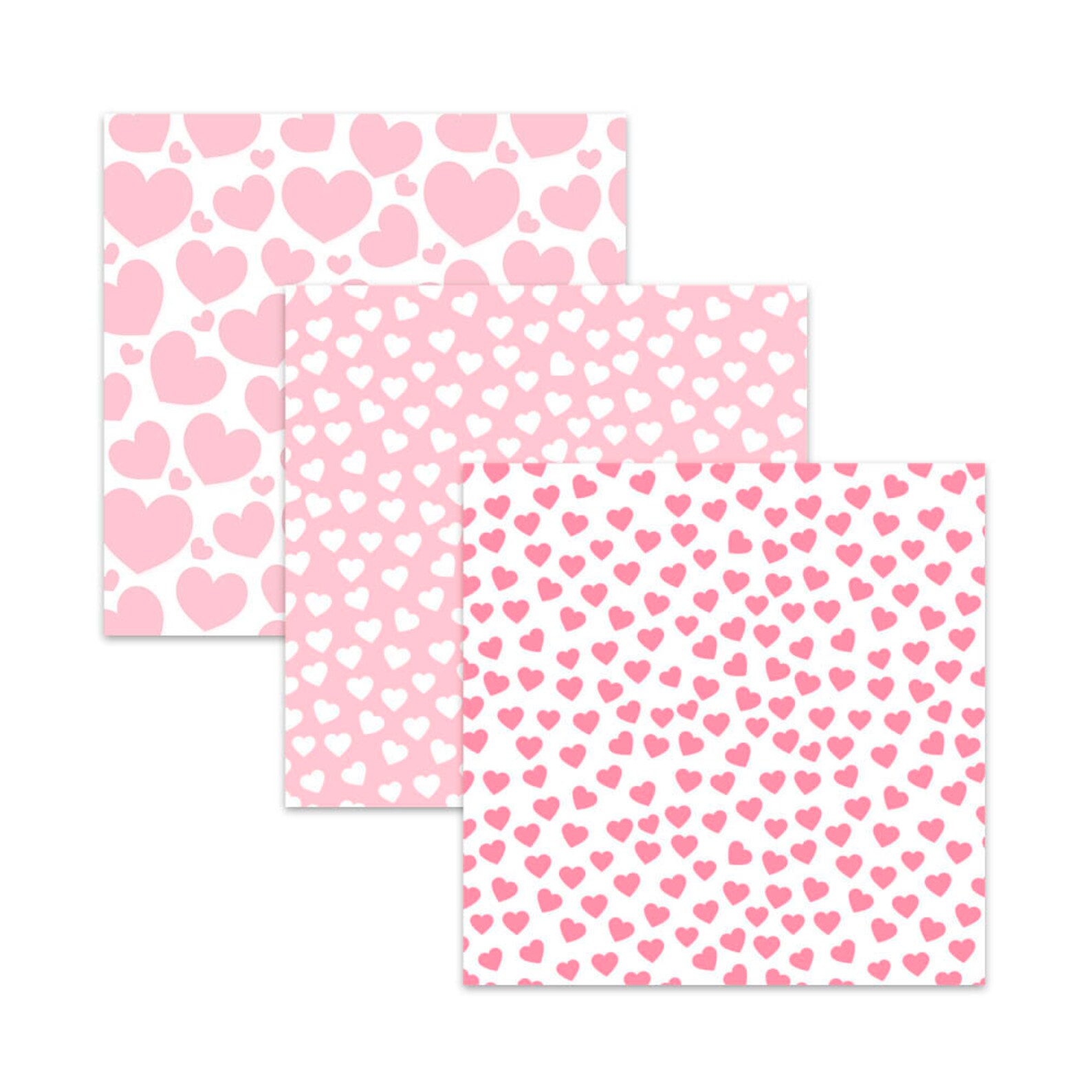 Pink Heart Valentine's Day Digital Papers for Birthday Baby Shower ...