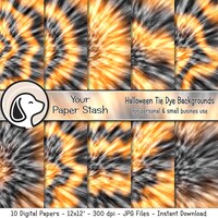 Orange & Black Halloween Digital Scrapbook Papers, Orange Birthday ...