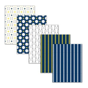 Printable Baseball Digital Paper Pack, Blue Yellow Baseball Digital ...