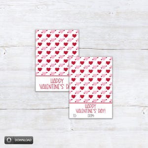 Printable Valentine's Day Cookie Card, Cupid Heart Mini Cookie Cards ...