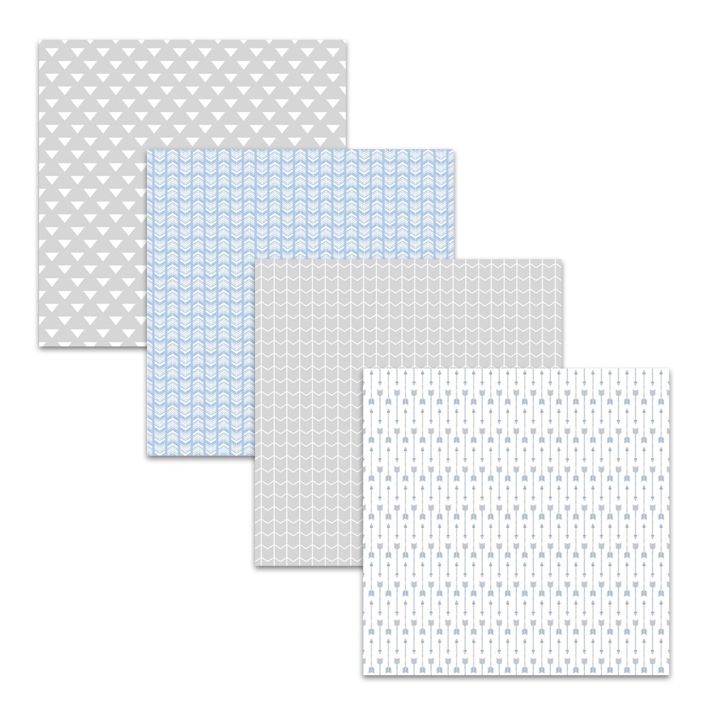 Ash Gray And Light Blue Arrow Digital Scrapbook Papers Baby | Etsy