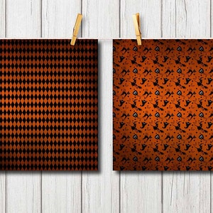 Spooky Halloween Digital Papers for Scrapbook Pages, Distressed ...