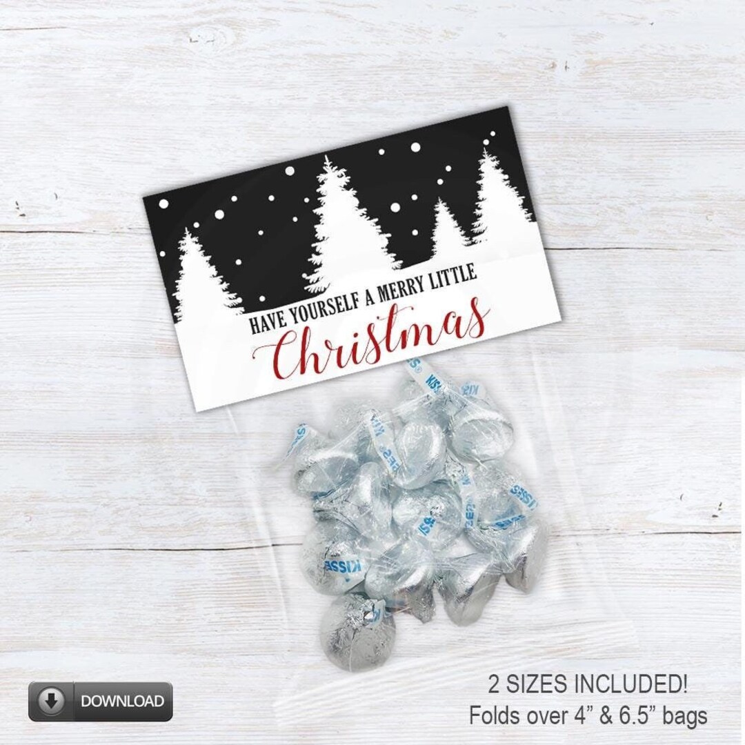 Christmas Treat Candy Cookie Bag Toppers, Christmas Printable Craft DIY ...