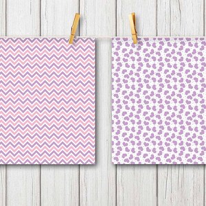 Romantic Heart Valentine's Day Digital Paper Pack, Pink and Lavender ...