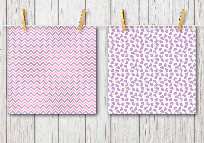 Romantic Heart Valentine's Day Digital Paper Pack Pink | Etsy