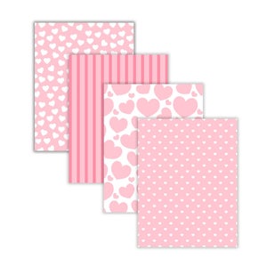 Valentine's Day Digital Paper Pack With Romantic Hearts Polka Dots ...