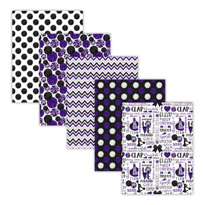 Printable Cheer Team Digital Papers, Purpple Black Gray Silver Pom Pom ...