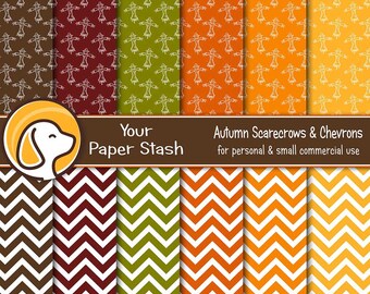 Thanksgiving Digital Paper Pack Autumn Halloween Wedding Fall | Etsy