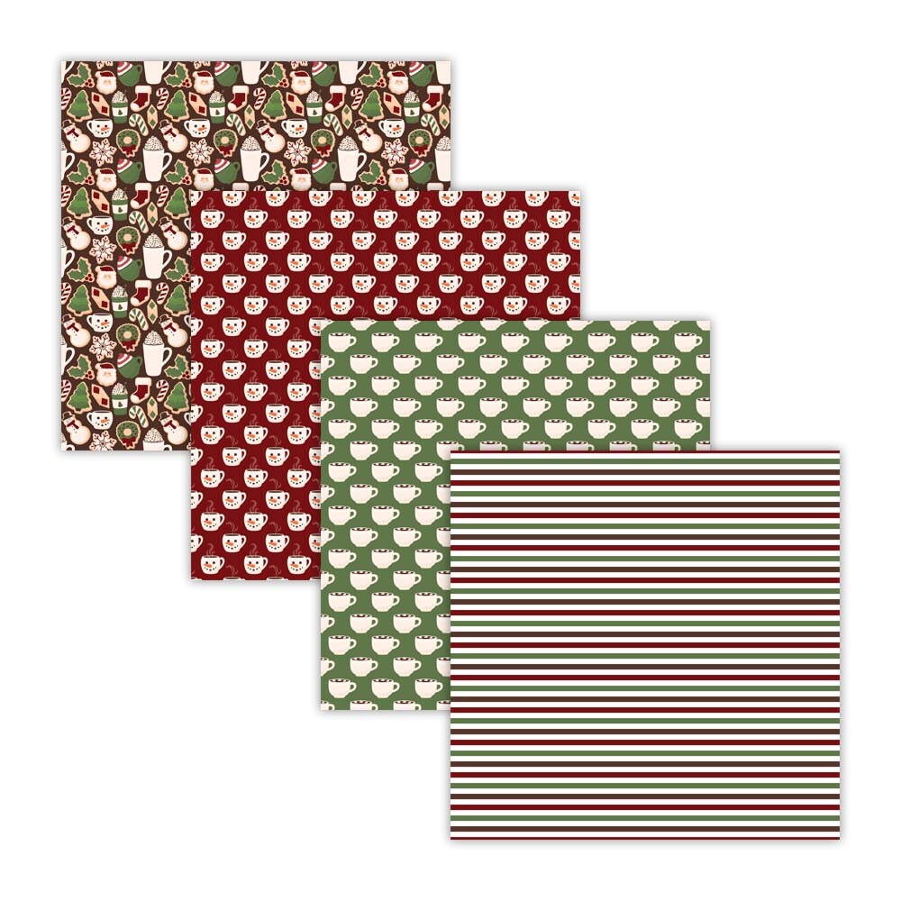 Christmas Digital Paper, Hot Cocoa Cookies Scrapbook Papers W/ Snowman ...