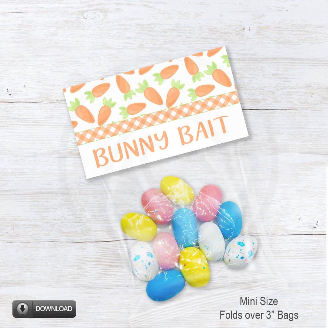 MINI Printable Easter Bunny Bait Candy Bag Toppers, Easter Spring Party ...