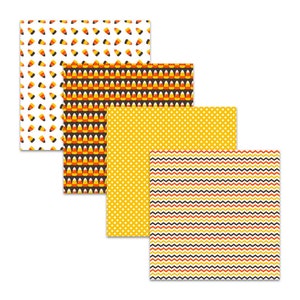 Halloween Candy Corn Digital Scrapbook Papers, Fall Candy Corn Digital ...