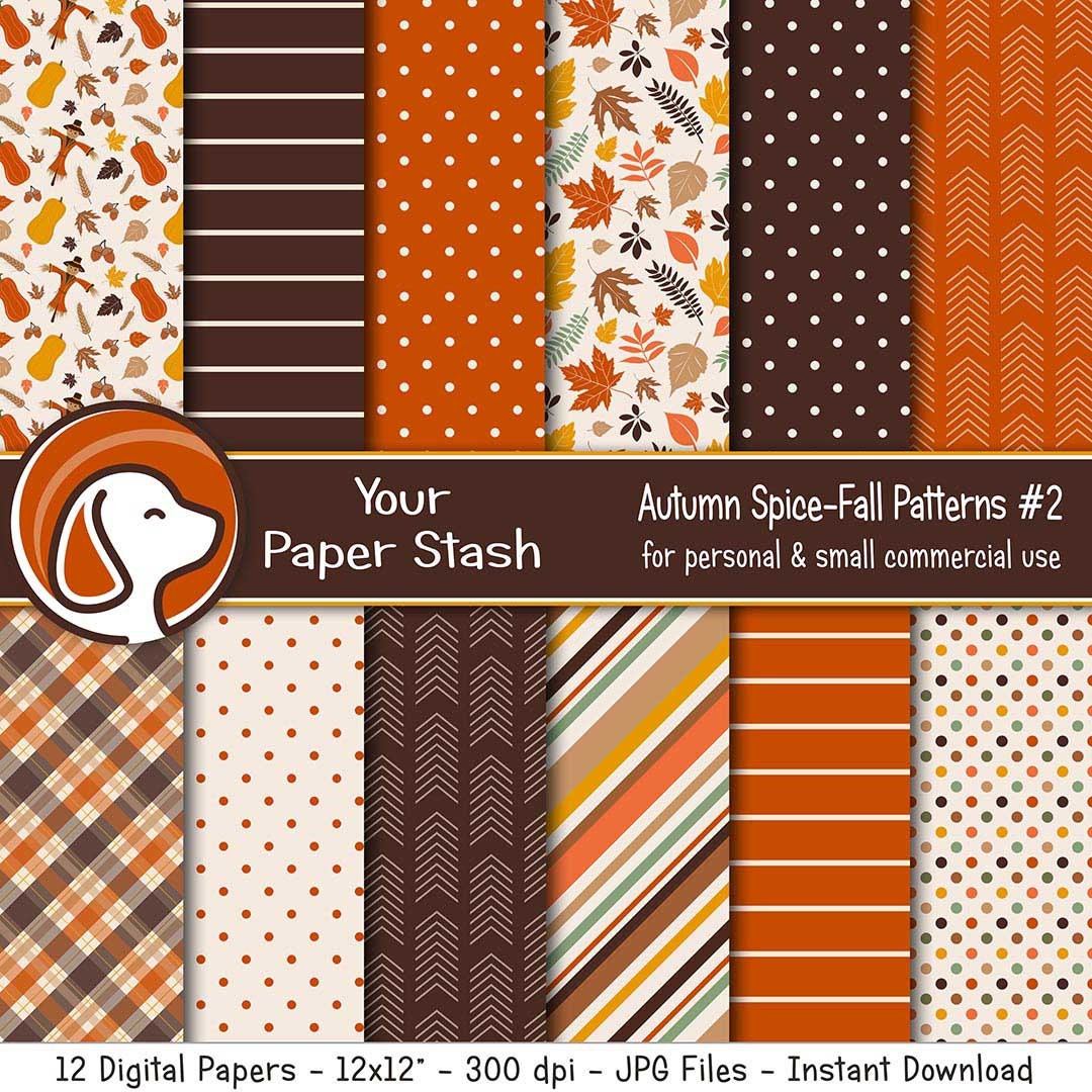 Warm Autumn Digital Papers Fall Scrapbook Papers - Etsy
