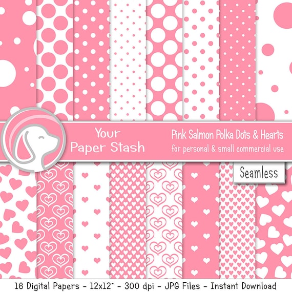 Pink Scrapbook Paper Digital Download Hot Pink Digital Paper Pack White ...