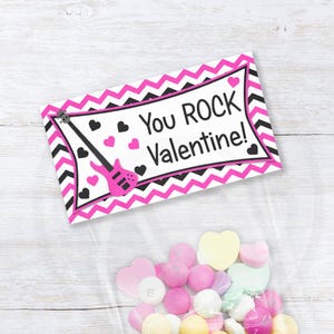Pink Valentine You Rock Printable Treat Bag Toppers, Kid's Valentine ...