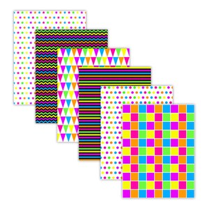 Neon Printable Digital Paper Pack, Neon Lime Fucshia Yellow Stripe ...