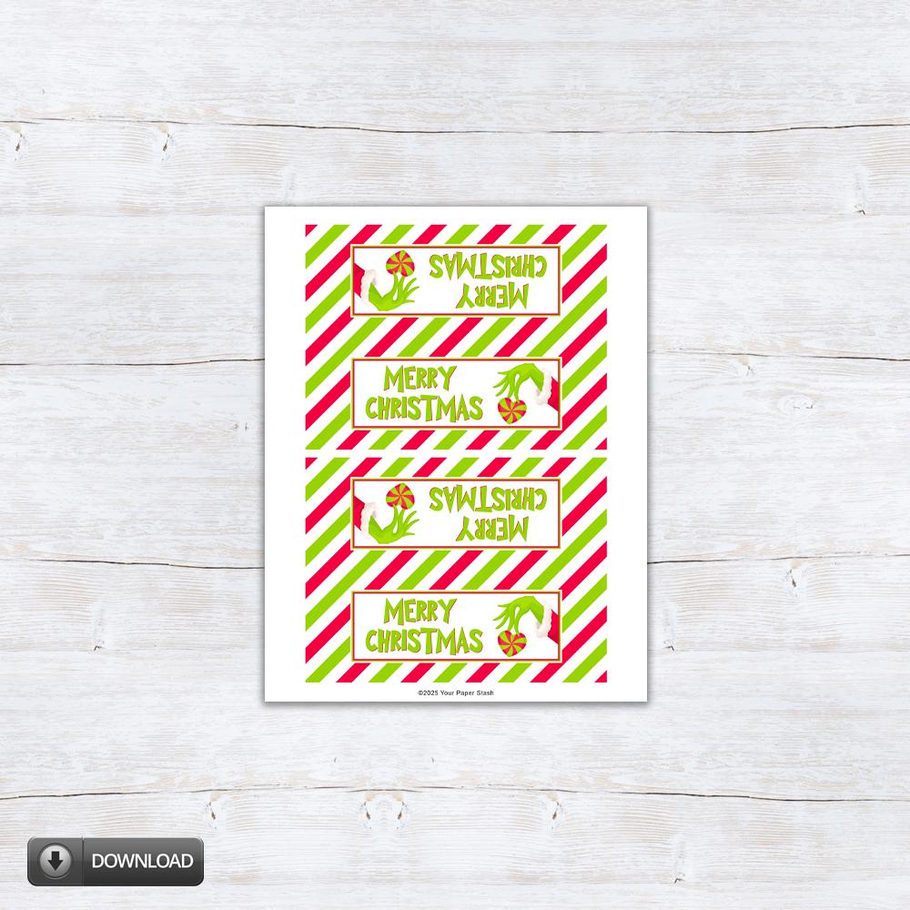 Printable Christmas Treat Bag Toppers, Holiday Kid's Chrsitmas Winter ...