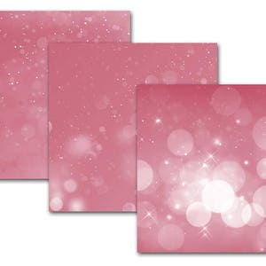 Valentine's Day Digital Paper Pack With Red & Pink Heart Bokeh ...