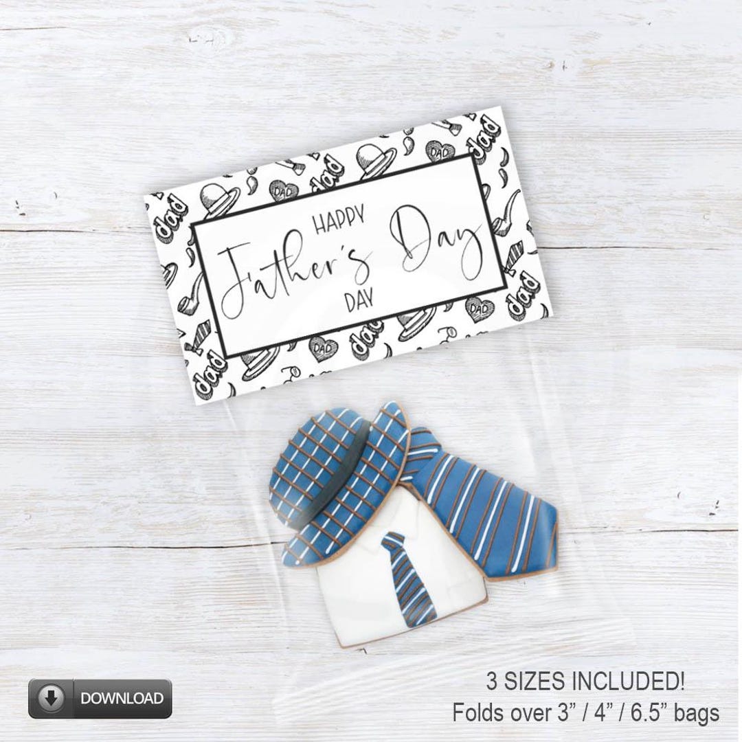 Printable Happy Father's Day Treat Bag Toppers, Dad Gift Bag Topper ...