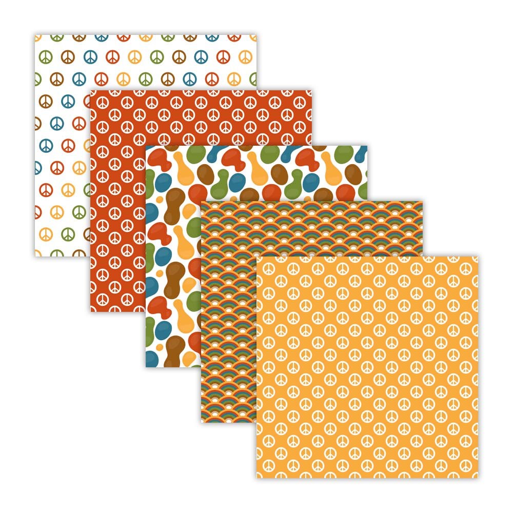 Retro 60s Groovy Digital Scrapbookd Paper Smiley Face Lava - Etsy