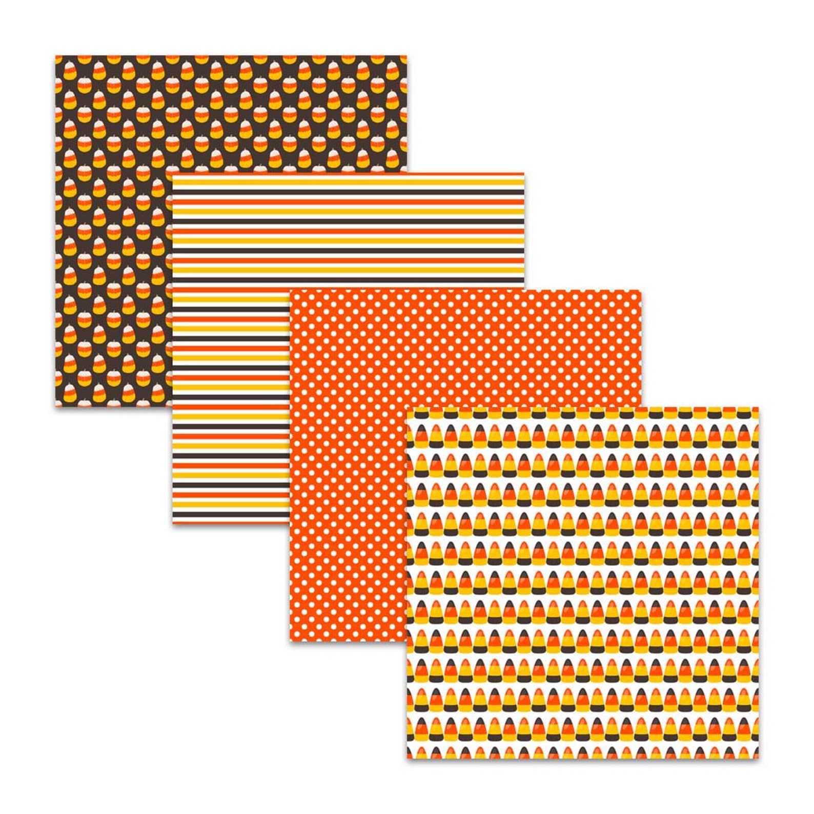 Halloween Candy Corn Digital Scrapbook Papers, Fall Candy Corn Digital ...