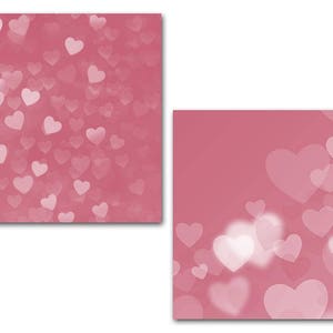 Valentine's Day Digital Paper Pack With Red & Pink Heart Bokeh ...