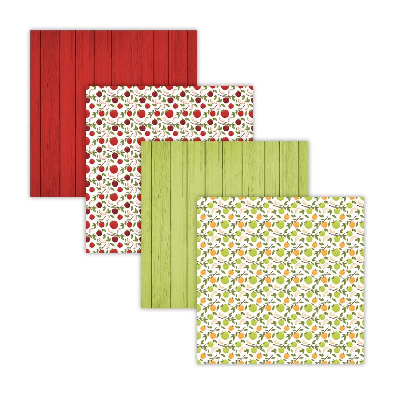 Fruit Digital Scrapbook Paper Patterns Peach Blueberry - Etsy