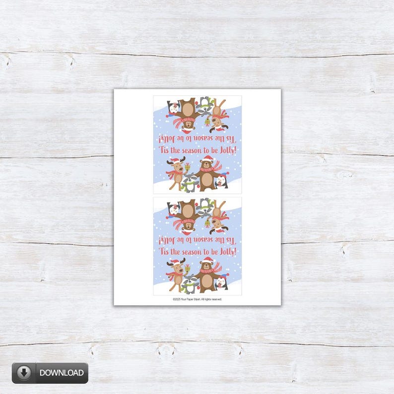 Holiday Treat Topper Printable, Reindeer Woodland Animal Christmas ...